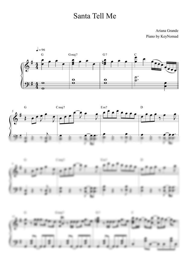 악보 > Ariana Grande - Santa Tell Me by KeyNomad