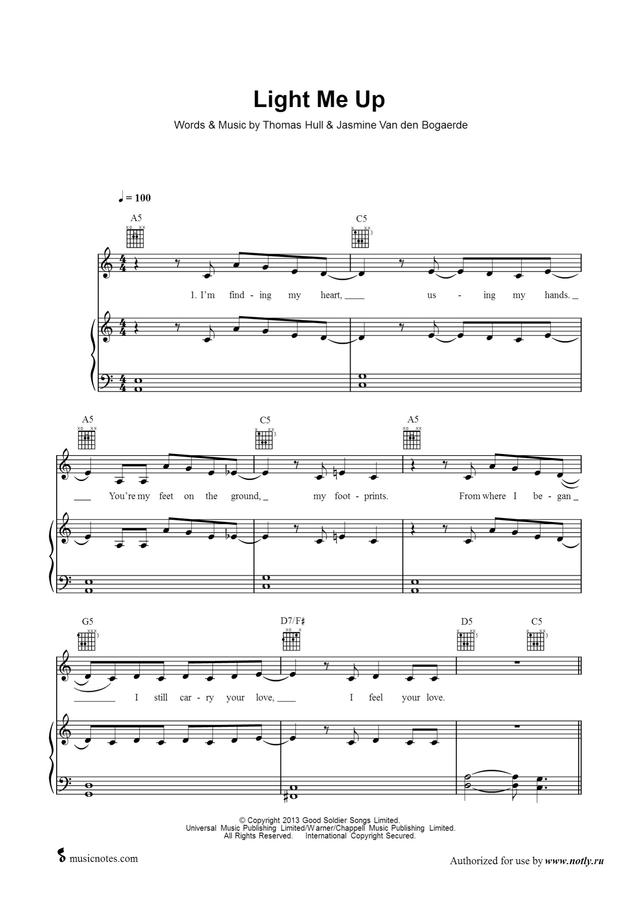 악보 > Birdy - Light me up