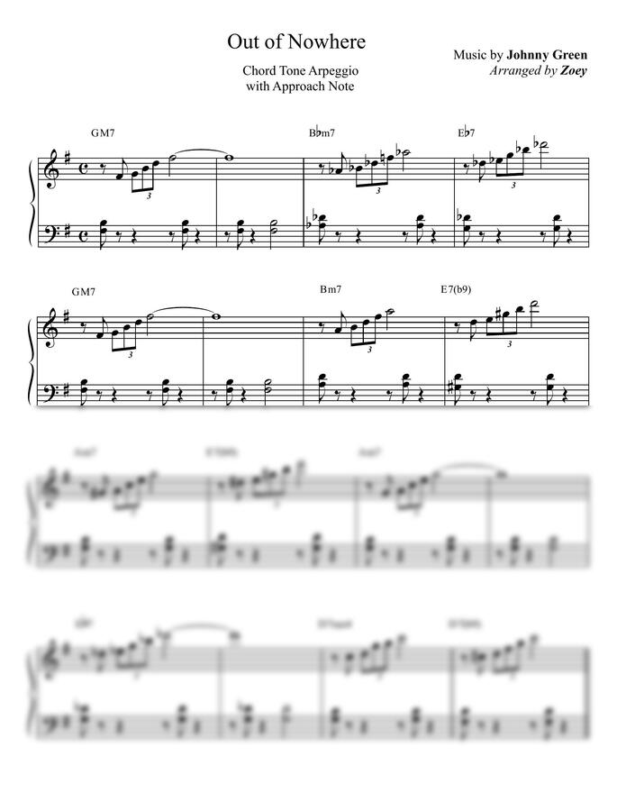 악보 > Johnny Green - Out of Nowhere by Zoey