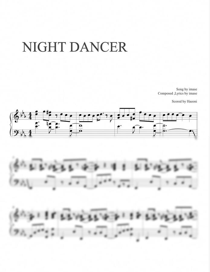 악보 > imase - NIGHT DANCER by Haeoni
