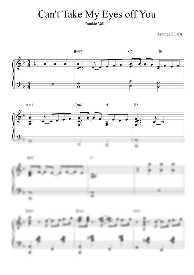 악보 > Frankie Valli - Can't Take My Eyes off You (Jazz 편곡 Short ver ...