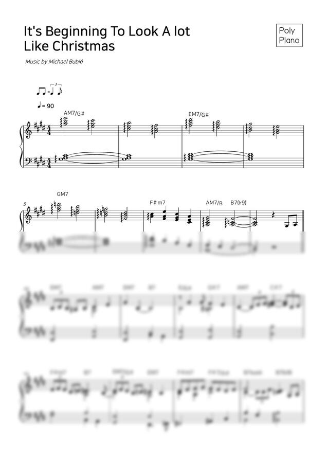 악보 > Michael Bublé - It's Beginning To Look A Lot Like Christmas by POLYPiano