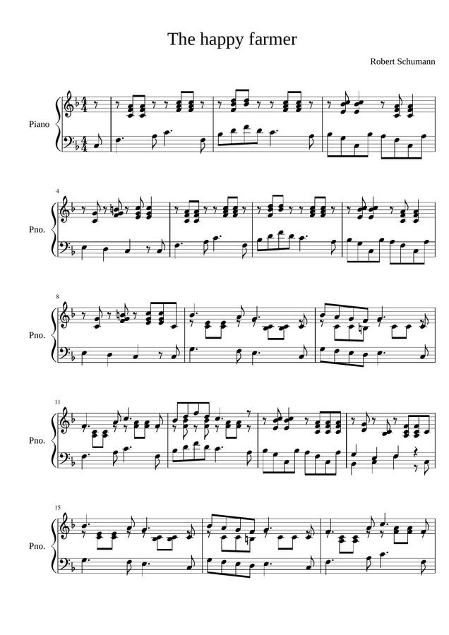 악보 > R. Schumann (슈만) - The Happy Farmer (행복한 농부)
