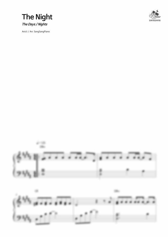 악보 > Avicii - The Night by 상상피아노