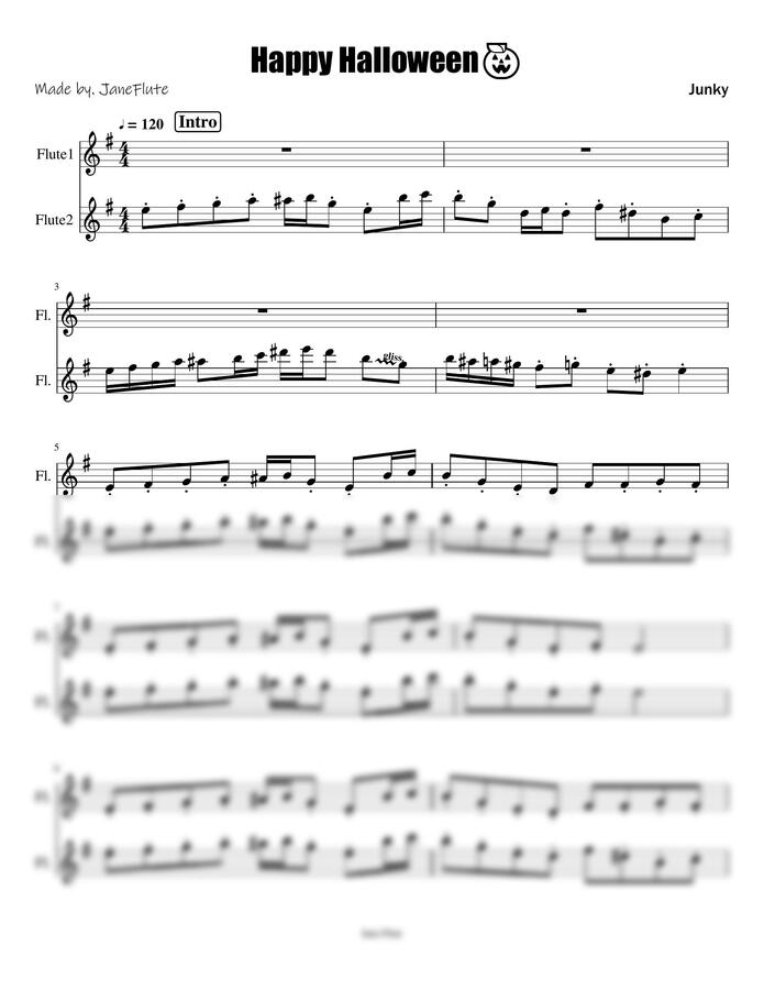 악보 > Junky(feat.Kagamine Rin) - Happy Halloween by JaneFlute