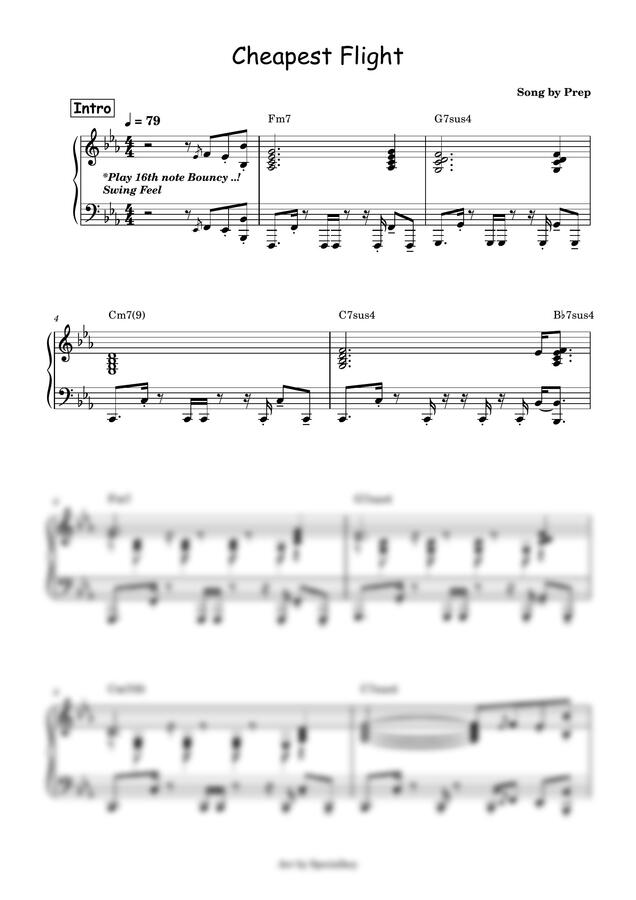 악보 > PREP - Cheapest Flight (Solo Piano) by 스페셜키