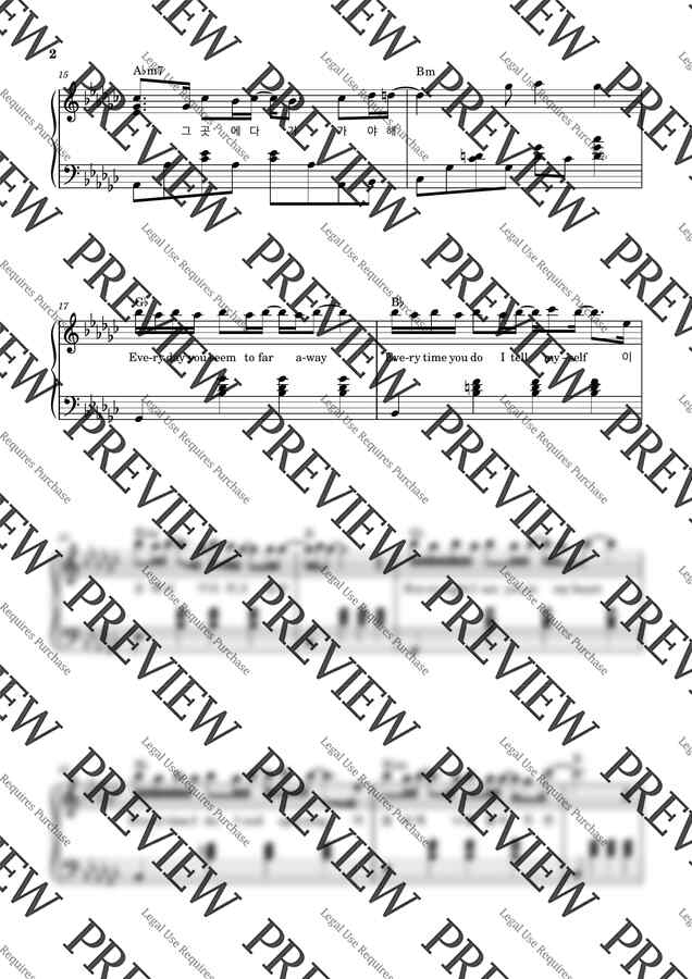 악보 > 진 (방탄소년단) - Yours (Gb key, G key) by Mint Cherry