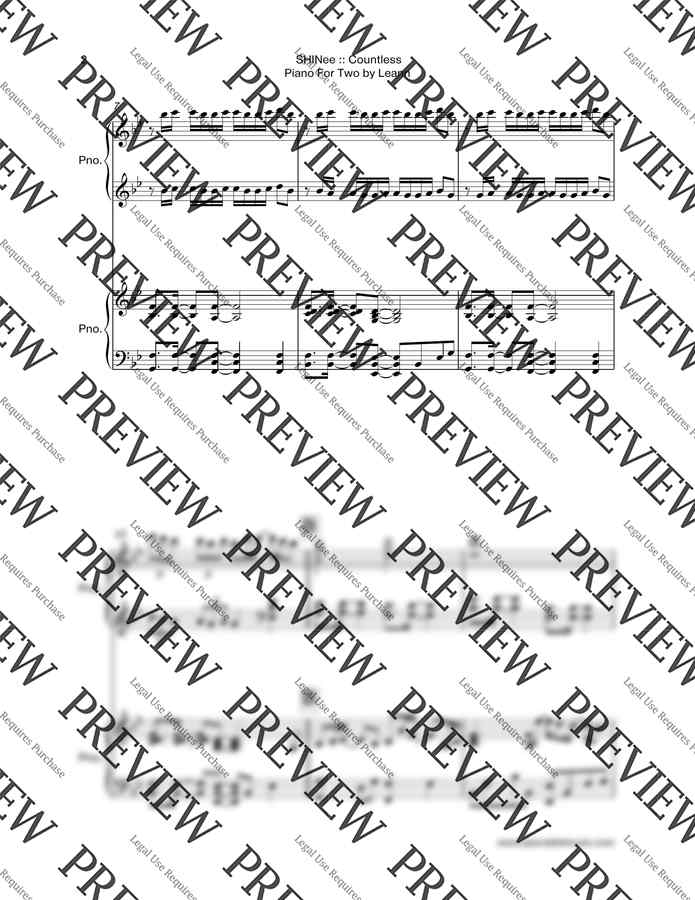 악보 > SHINee (샤이니) - 셀 수 없는 (Countless) (2 piano) by LeannCho