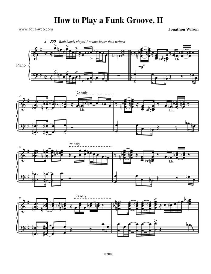 악보 > Jonathon Wilson - How to Play a Funk Groove, 2 by www.aqua-web.com