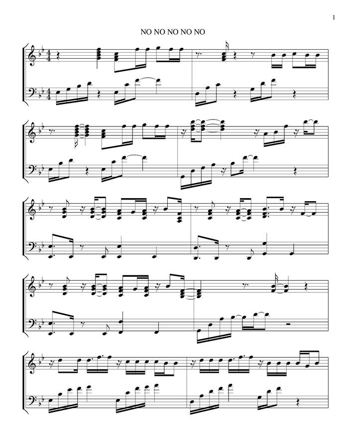 악보 > 씨리얼 - No No No No No by jgmb829