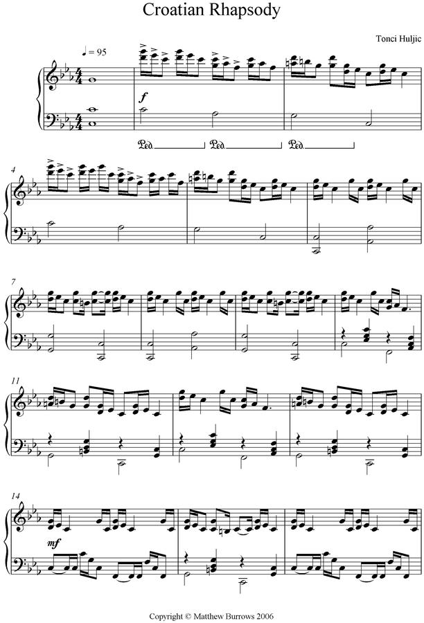 악보 > Maksim - 크로아티안 랩소디 (Croatian Rhapsody)