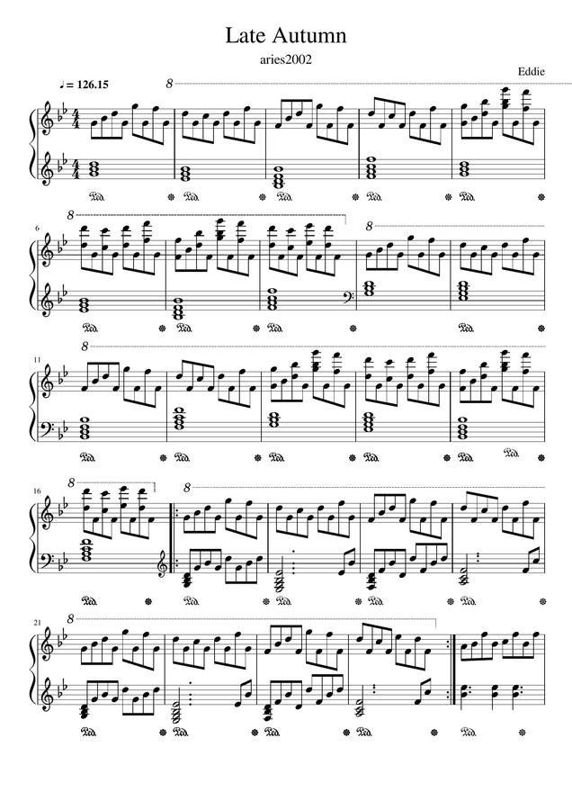 악보 > Eddie - 晚秋 (Late Autumn) by aries2002