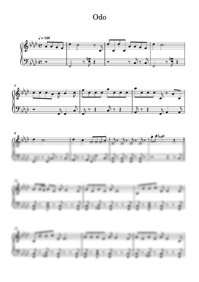 악보 > Ado - 춤(Odo / 오도) (short ver.) by Piano Lovers. jp