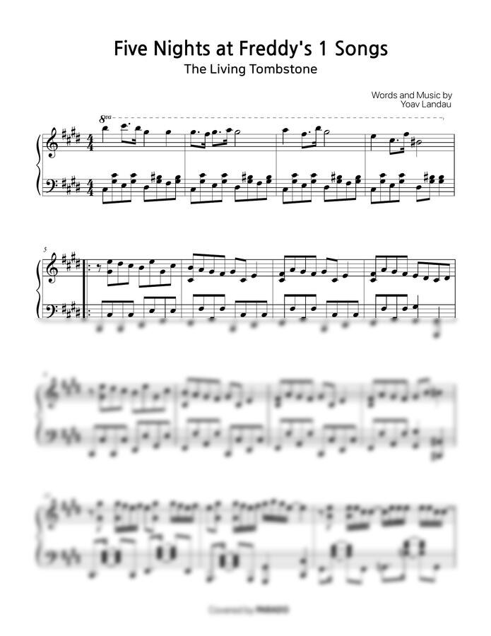 악보 > 프레디의 피자가게 - Five Nights at Freddy's 1 Song by PARADO