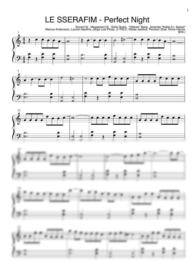 악보 > LE SSERAFIM - Perfect Night by 쌤써니
