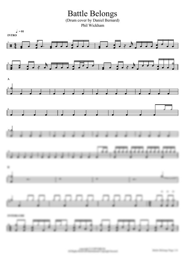 악보 > Phil Wickham - Battle Belongs (Drum cover by Daniel Bernard) by ...