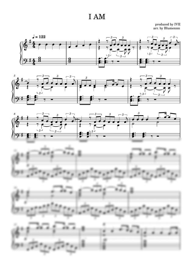 악보 > IVE (아이브) - I AM by Blumennn