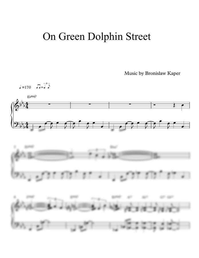 악보 > Miles Davis - On Green Dolphin Street (재즈 솔로 피아노) by MIWHA