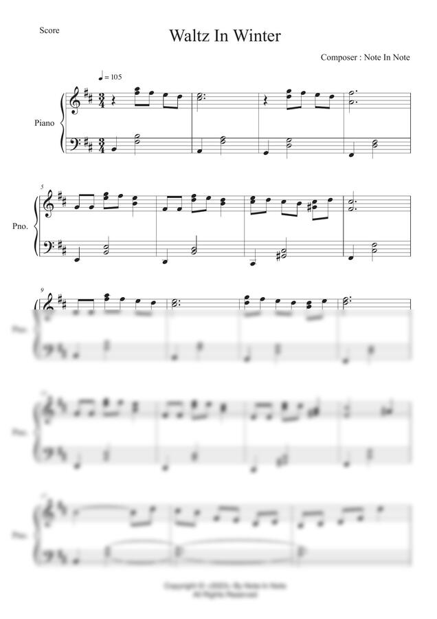 악보 > Note In Note - Waltz In Winter (슬픈 뉴에이지) by Note In Note