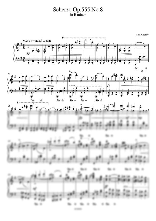 악보 > C. Czerny (체르니) - Scherzo Op.555 No.8 (스케르초) (숨겨진 명곡) by JUNPIN