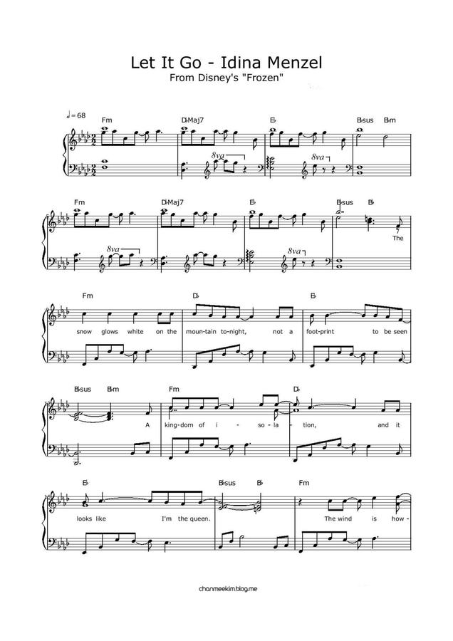 악보 > Idina menzel - Let it go -full ver.-
