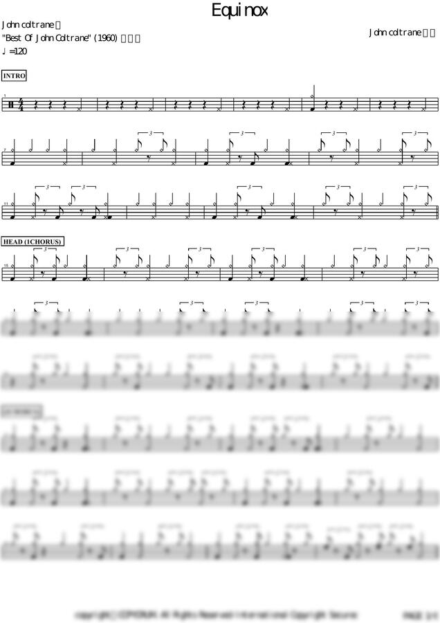 악보 > jhon coltrane - equinox by 카피드럼