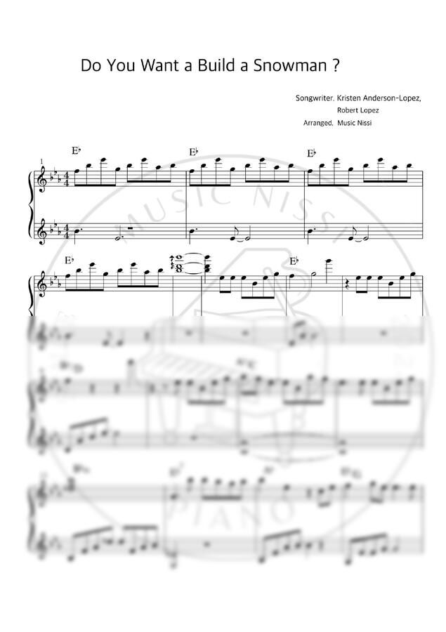 악보 > Disney - Do you want a build a Snowman? (Frozen) by Music Nissi