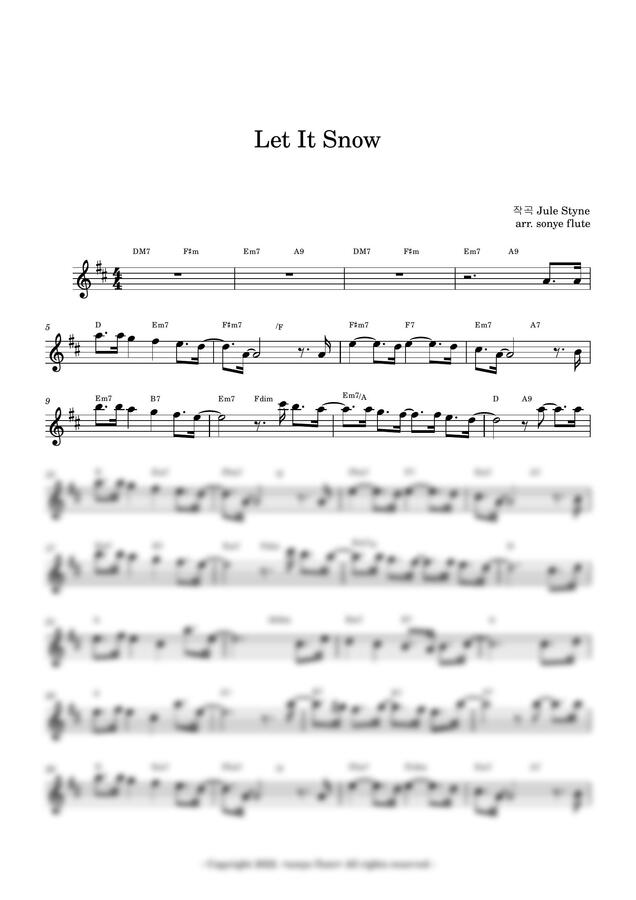 Michael Buble - Let It Snow, Let It Snow, Let It Sonw (플룻 쉬운 악보 ...