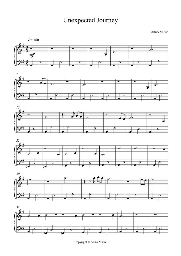 악보 > AnnA Music - Unexpected Journey