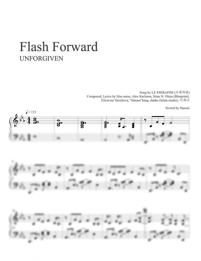 악보 > LE SSERAFIM (르세라핌) - Flash Forward by Haeoni