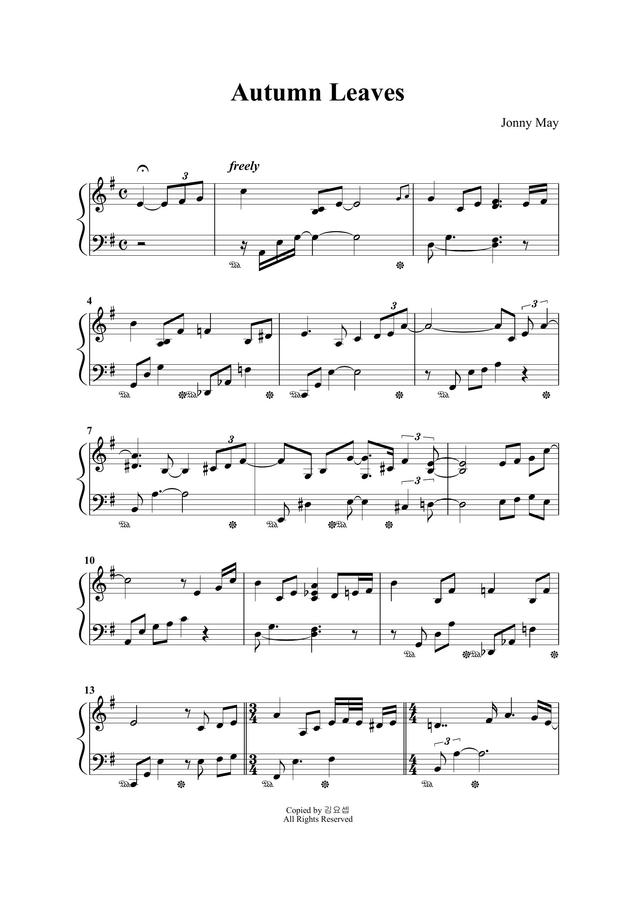 악보 > Jonny May - Autumn Leaves