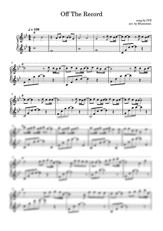 악보 > IVE 아이브 - Off The Record | Blumennn