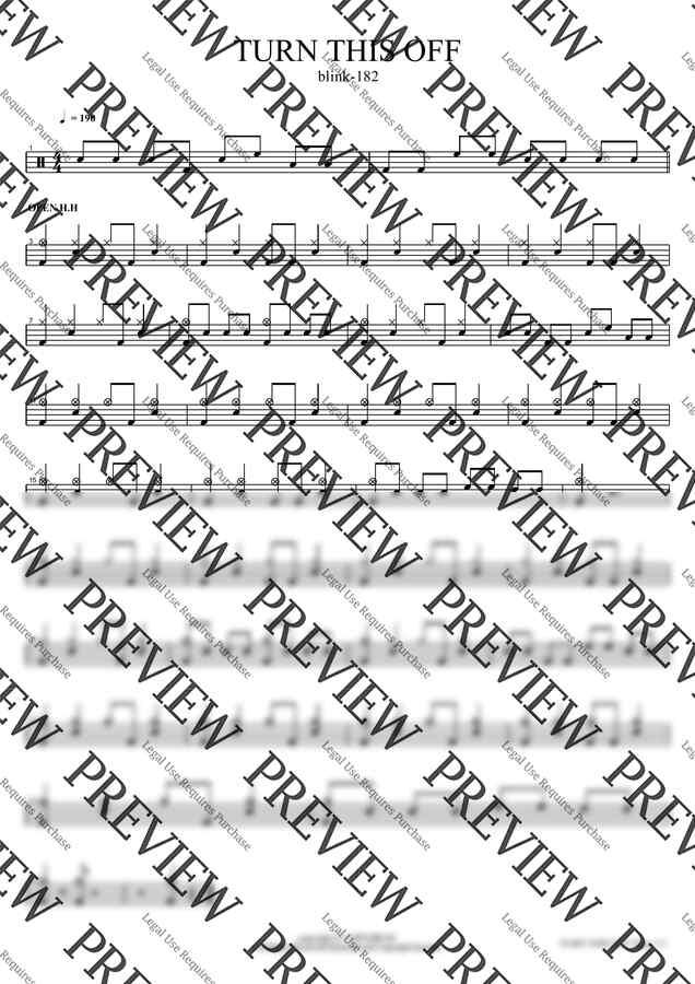 악보 > blink182 - TURN THIS OFF by COPYDRUM