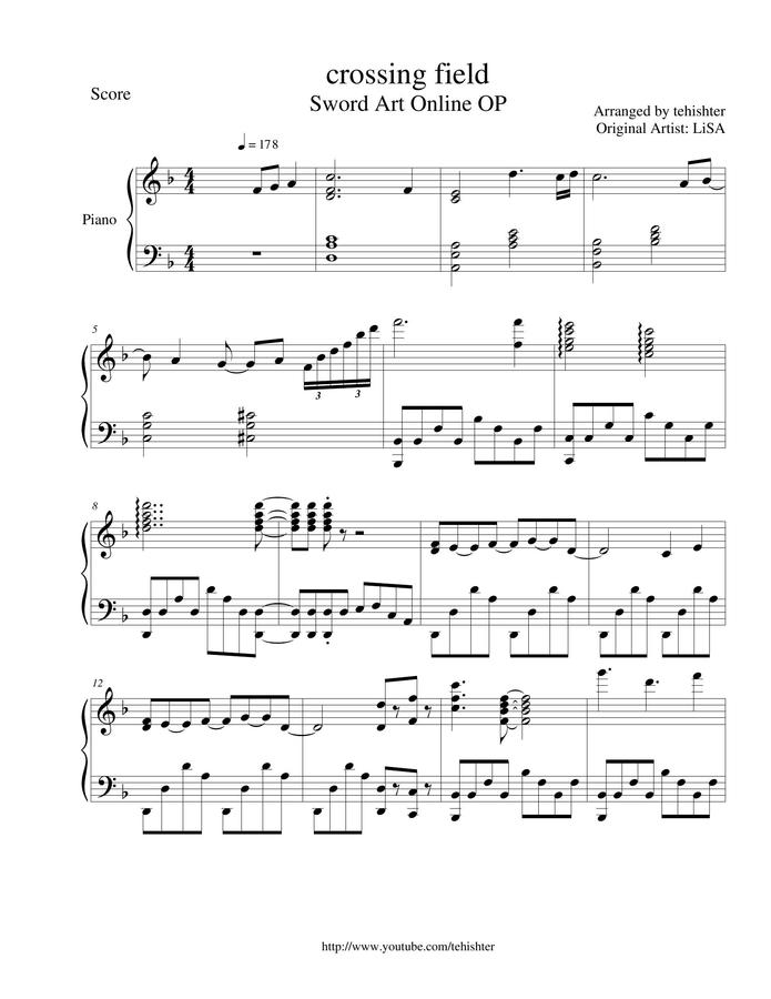 악보 > Sword Art Online (SAO ㅡ 소드아트온라인) OST Piano.ver 악보