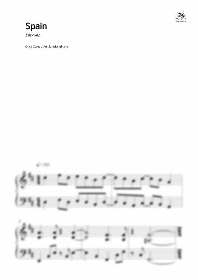 악보 > Chick Corea - Spain (쉬운재즈 ver.) by 상상피아노
