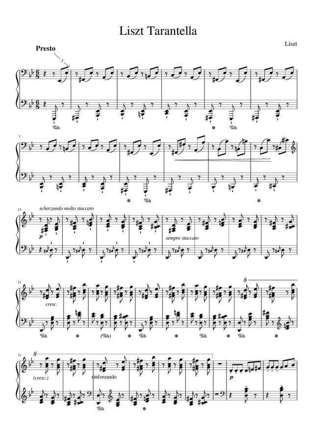 악보 > F. Liszt (리스트) - S.162 No.3 Tarantella by JUNPIN