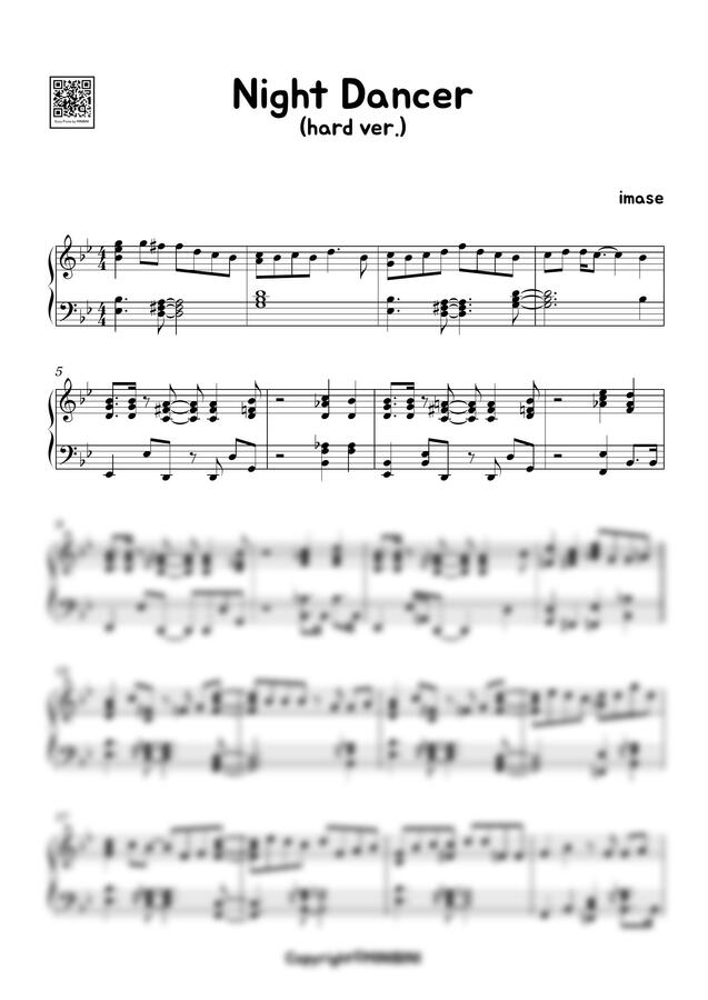 악보 > imase - NIGHT DANCER (어려운악보) by MINIBINI