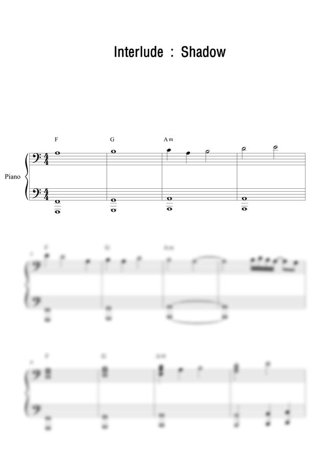 악보 > 방탄소년단 (BTS) - Interlude : Shadow by 캐티아노(Catiano)