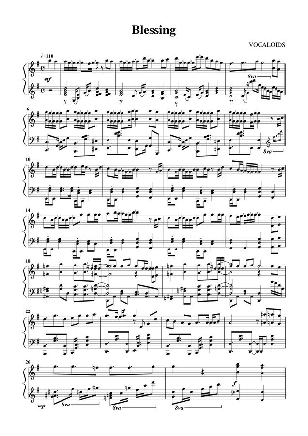 악보 > VOCALOIDS - Blessing