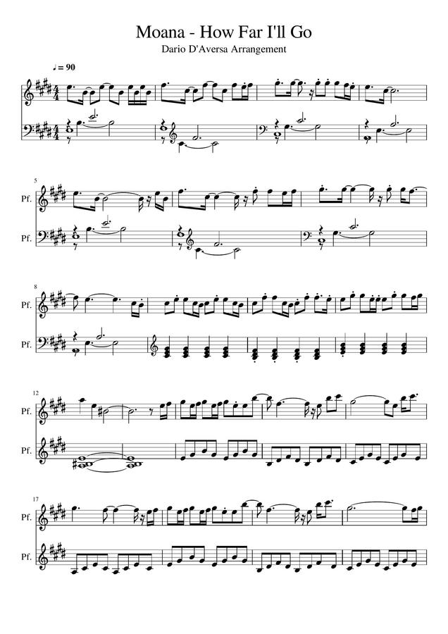 악보 > 모아나 OST - How Far I`ll Go by Dario