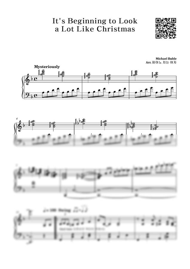 악보 > Michael Bublé - It's Beginning to Look a Lot Like Christmas (E & F ...