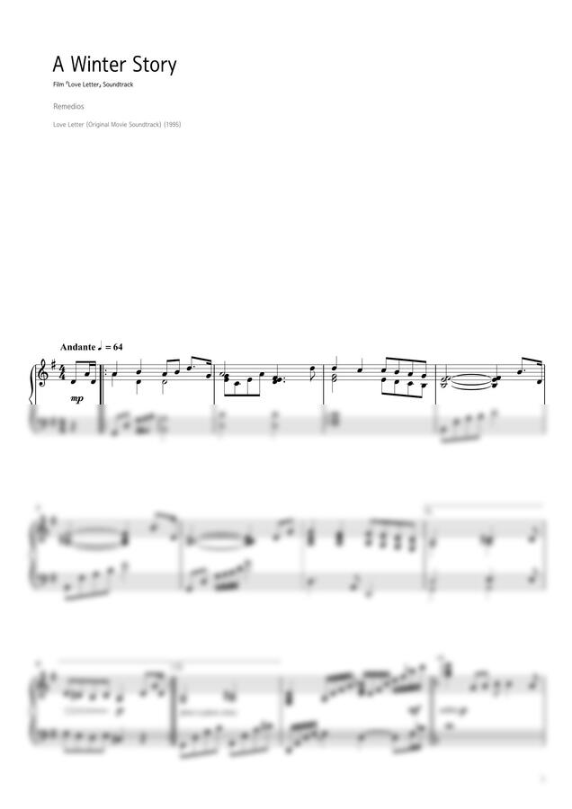 악보 > Remedios - A Winter Story (영화 '러브레터' OST)