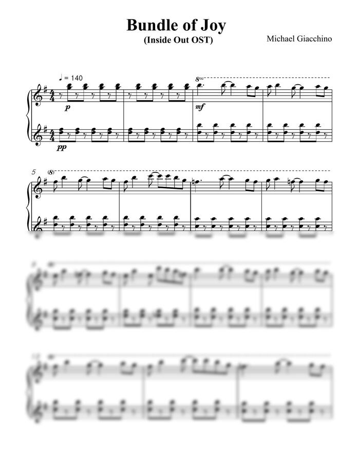 악보 > Michael Giacchino - Bundle of joy by 악보다나와