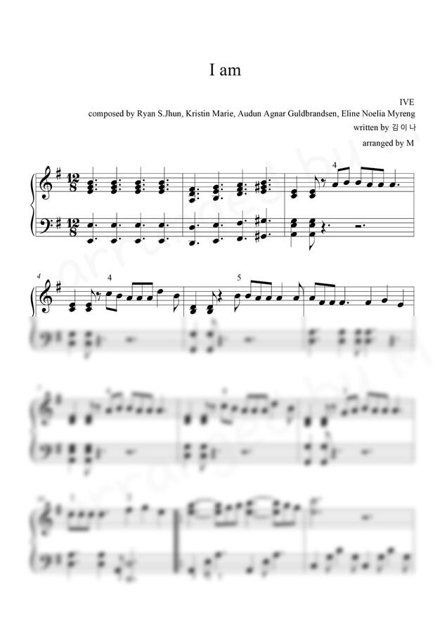 악보 > 아이브 - I AM (원곡 ver.) by M