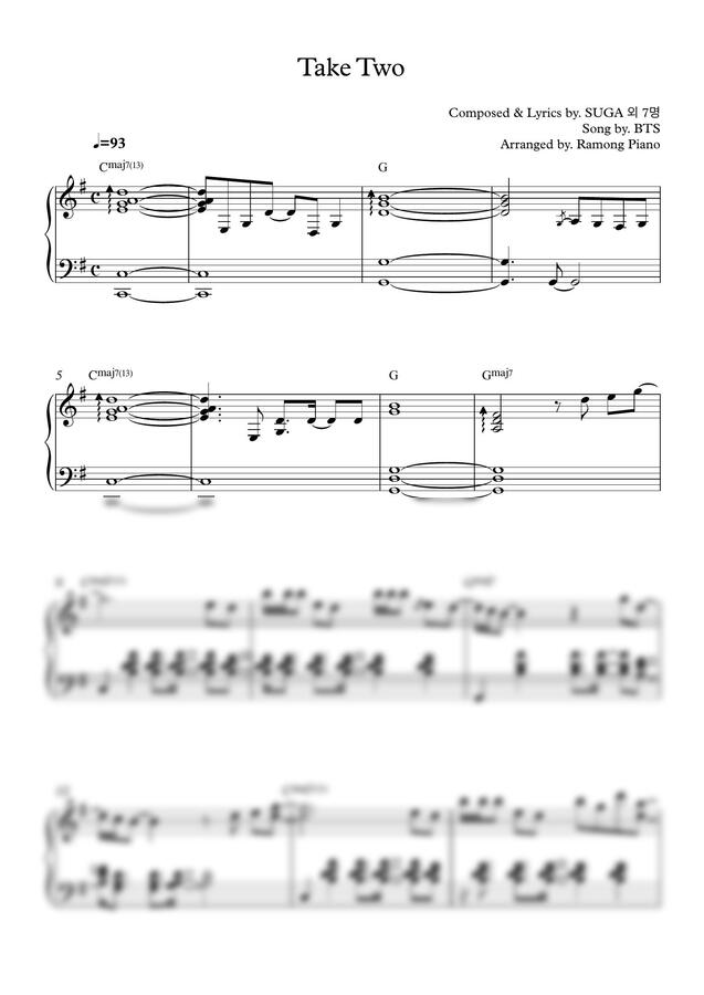 악보 > 방탄소년단 (BTS) - Take Two by 라몽