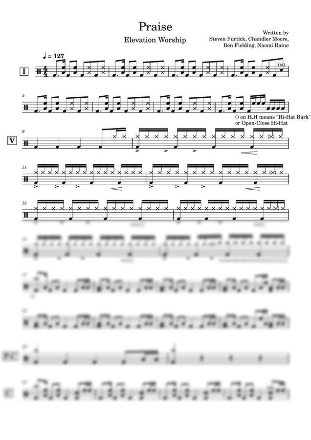 악보 > Elevation Worship - Praise by Tohymn