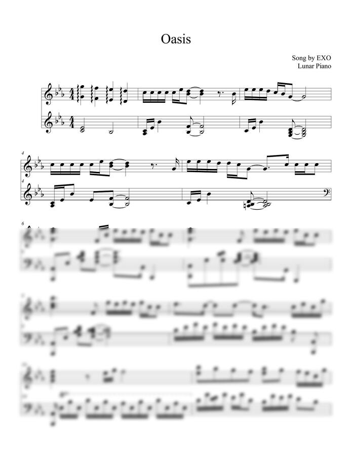 악보 > EXO - Oasis by Lunar Piano 루나피아노