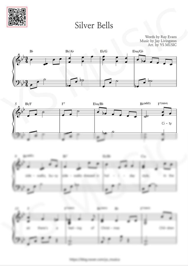 악보 > Ray Evans - Silver Bells (실버벨) by YS MUSIC