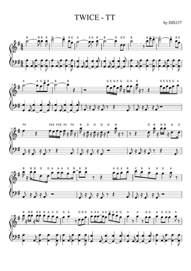 악보 > TWICE (트와이스) - TT by DJS 137