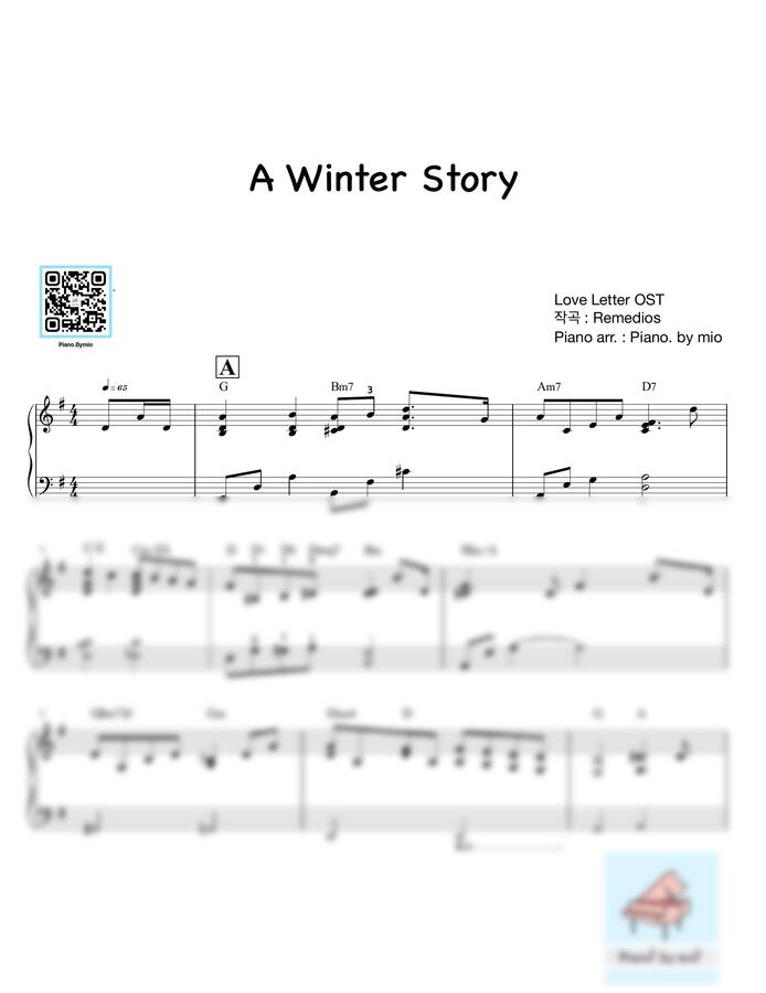 악보 > Love Letter OST - A Winter Story by Piano. by mio